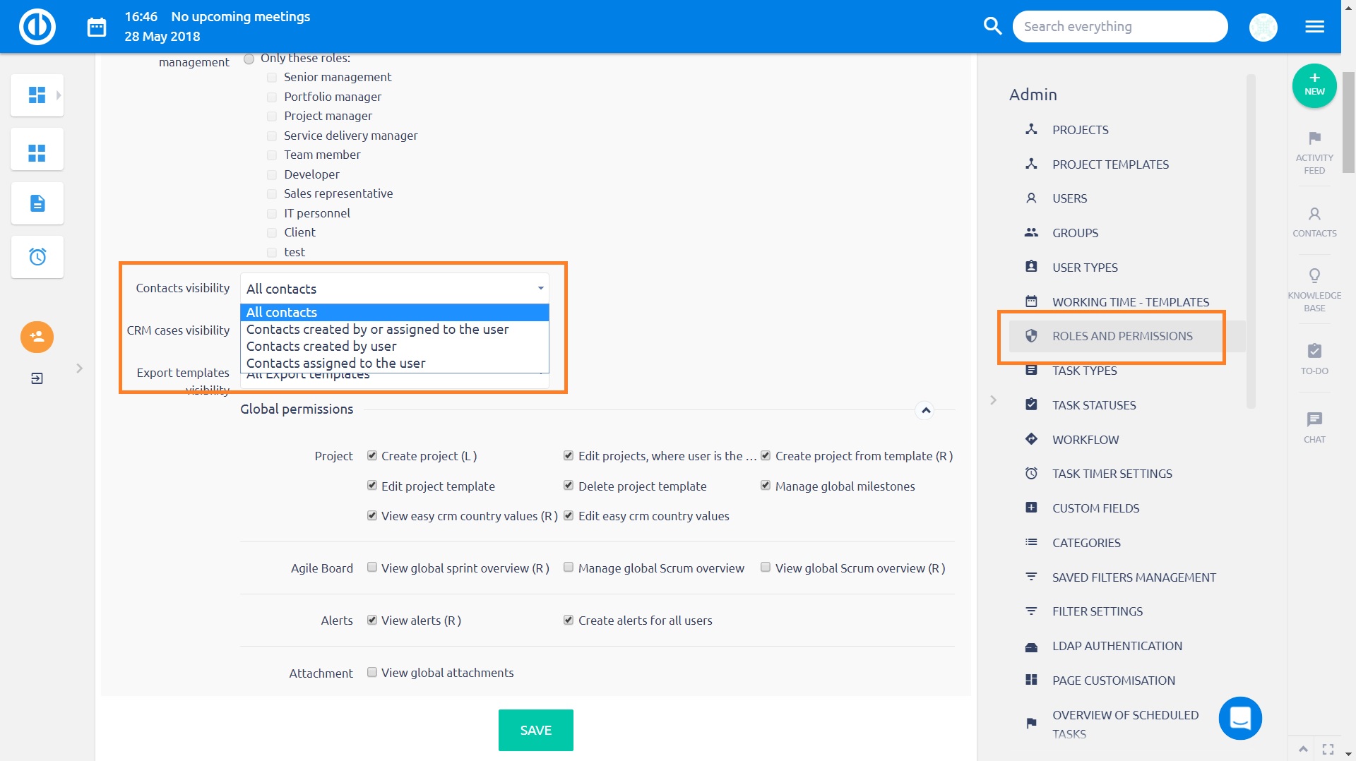 GDPR features - Easy Project