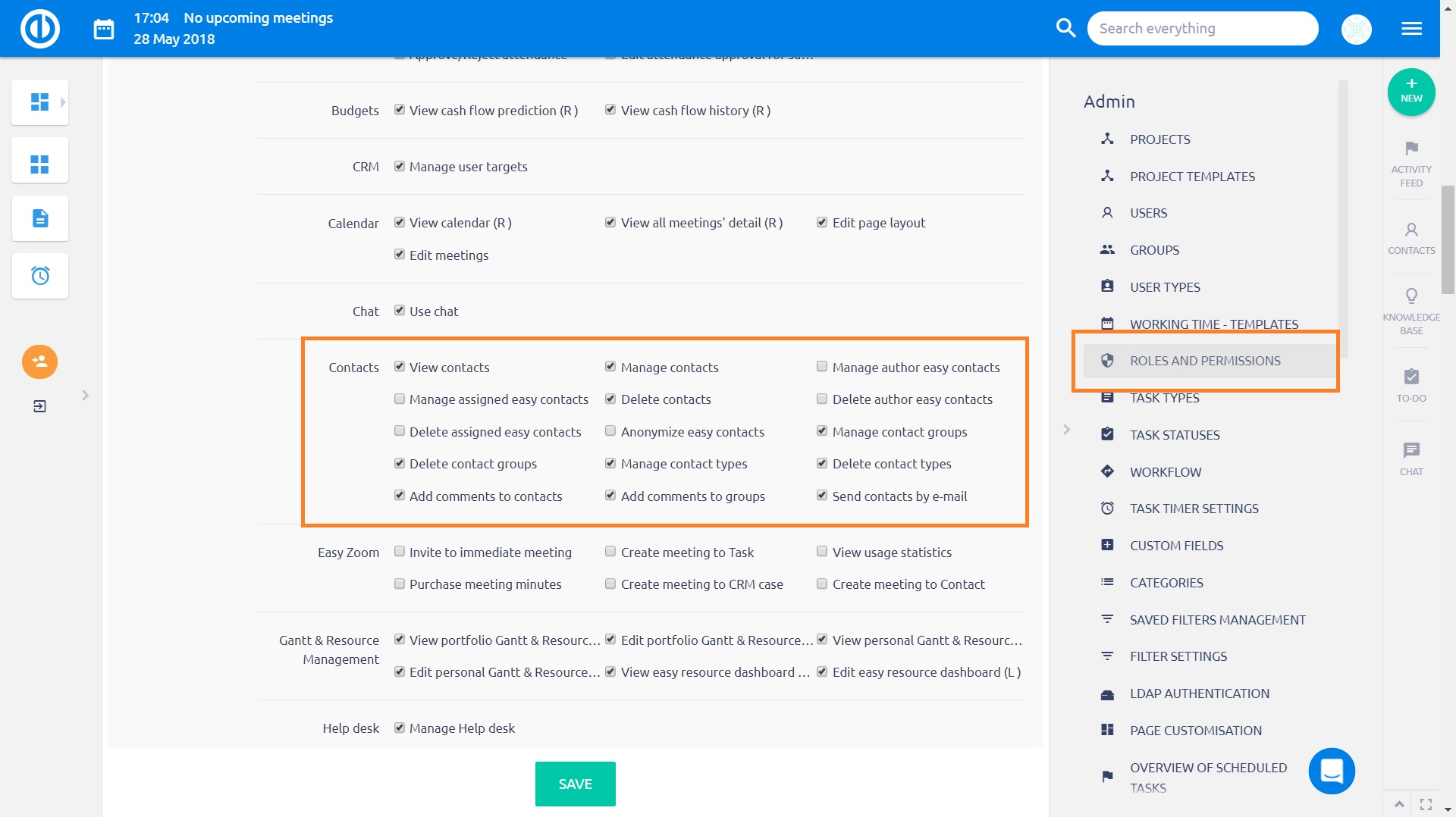 GDPR features - Easy Project
