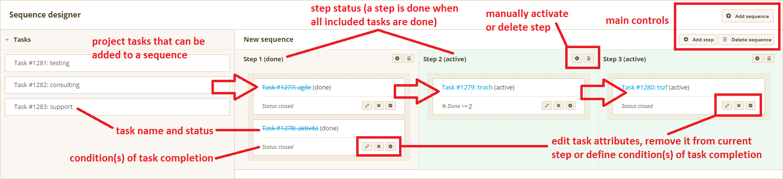 Task sequences (discontinued) - Easy Project
