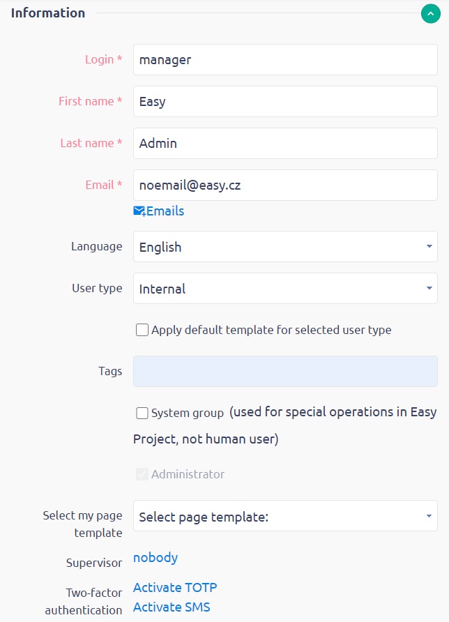 How to add a new user - Easy Project