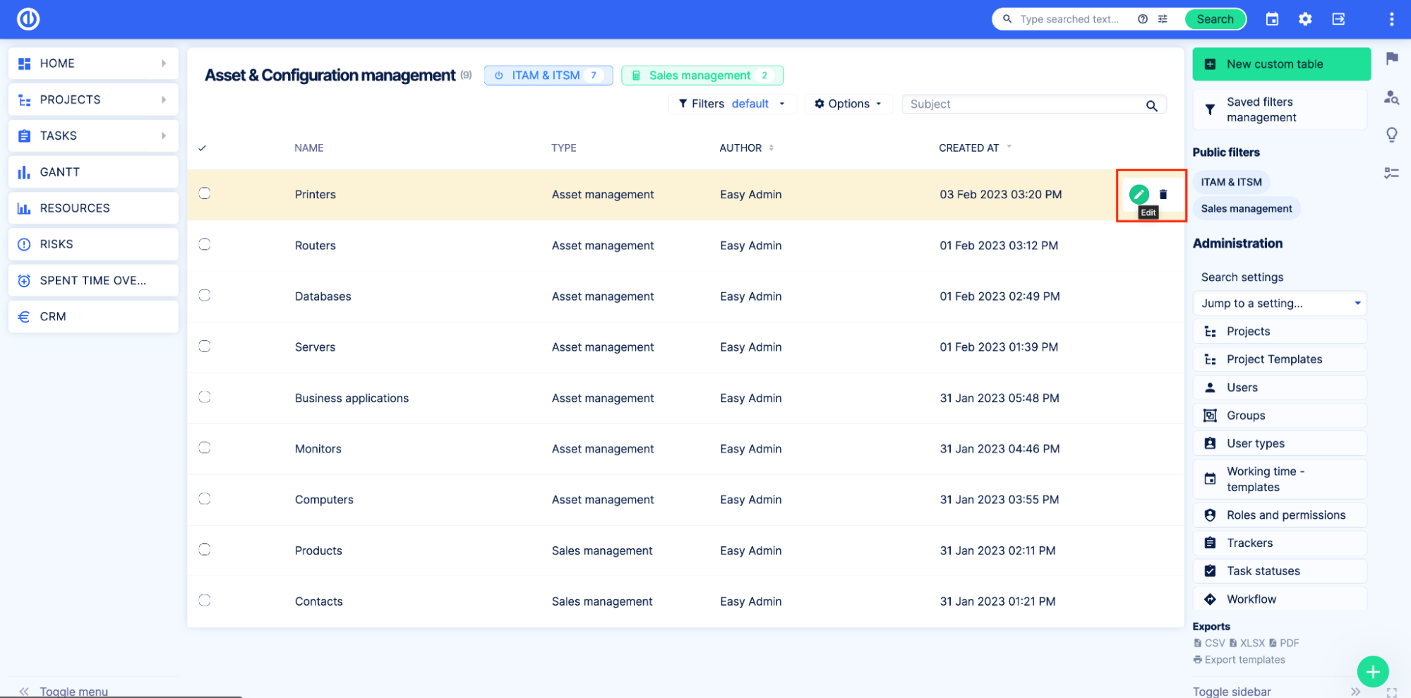 Asset And Configuration Management Easy Project